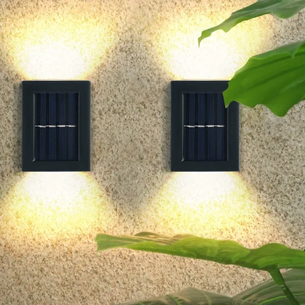 Led Solar Wall Light Outdoor Garden Waterproof Up And Down Luminous ...