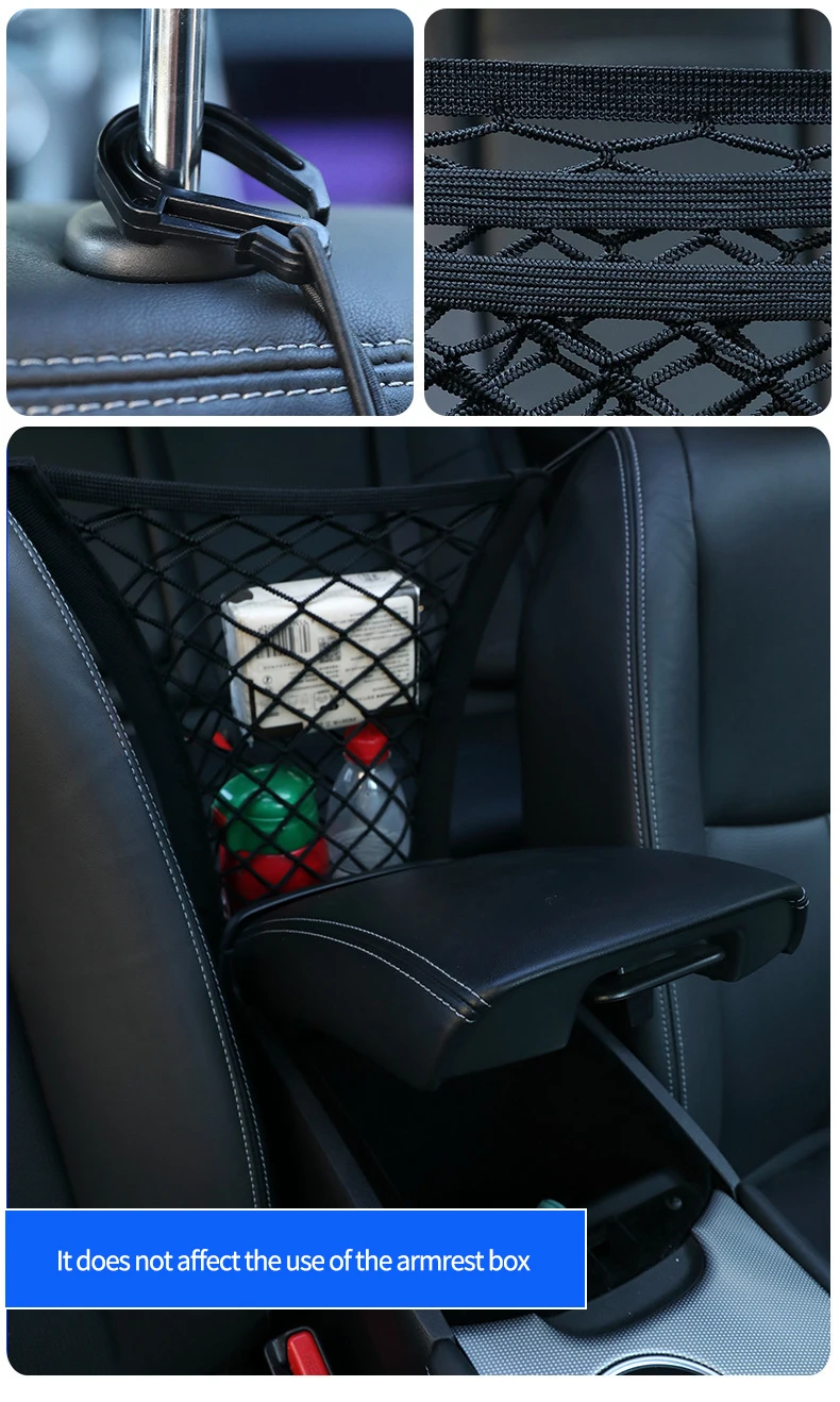 Car Accessories Elastic Driver Storage Netting Pouch Between Front ...