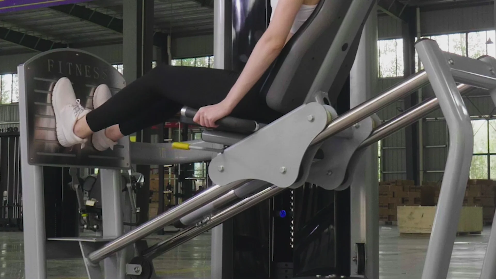 Medium Loader Steel Seated Leg Press Gym Machine Metal Construction ...