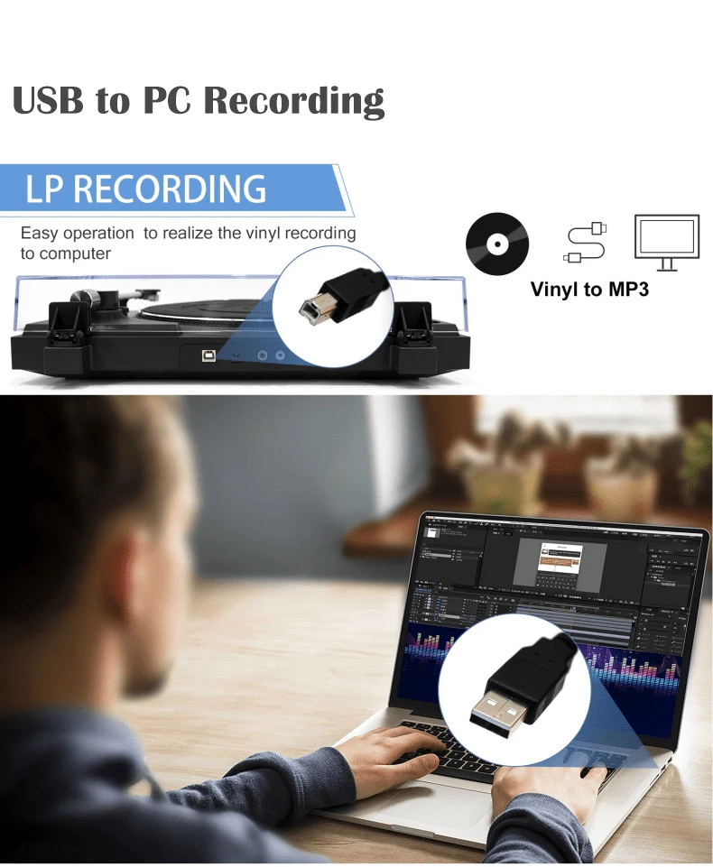 Bt Usb到pc录音lp转盘dj专业留声机电动乙烯基唱片转盘播放器 - Buy Giradischi工艺,黑胶唱片,黑胶唱片播放器 ...