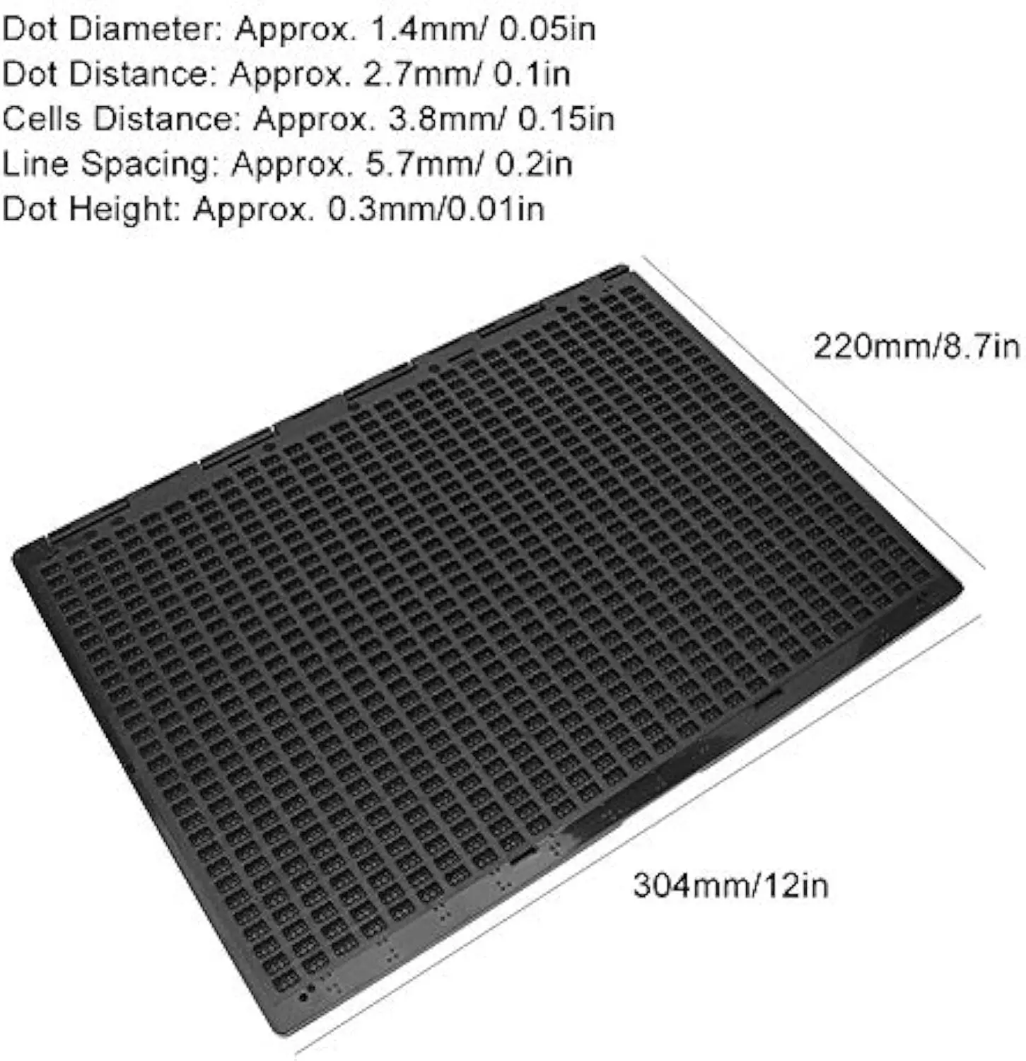 Braille Writing Slate - 27 Lines 30 Cells for Blind