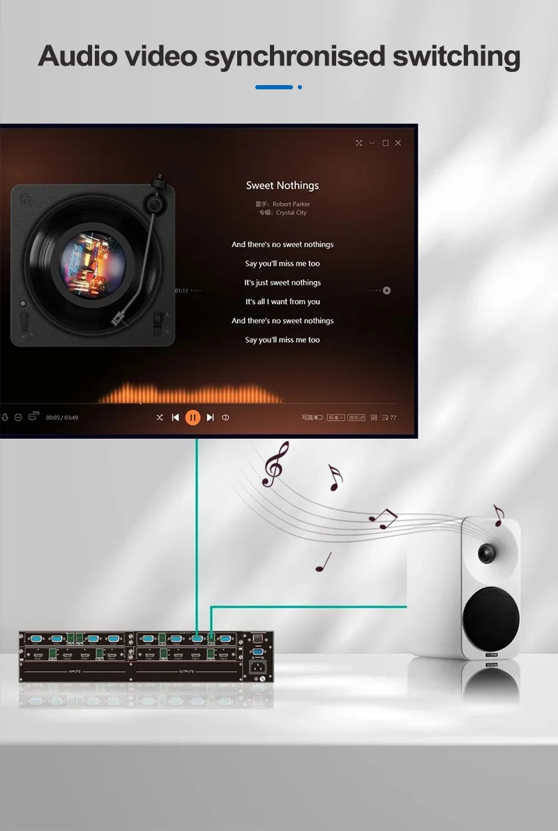 8 Input 8 Output Matrix Switcher Support Button Rs232 Ir Control 8x8 Seamless Switching Hybrid ...