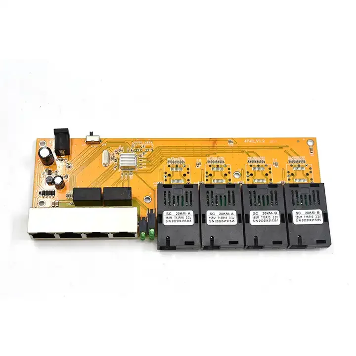 Wanglink 4f4e Ethernet Fiber Switch Pcba 100m 4 Rj45 4 Sc Fiber Optical ...