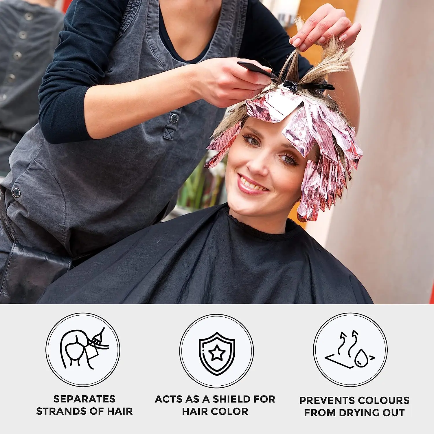 Custom Color Embossed Hairdressing Foils Pre-cut Disposable Aluminium ...