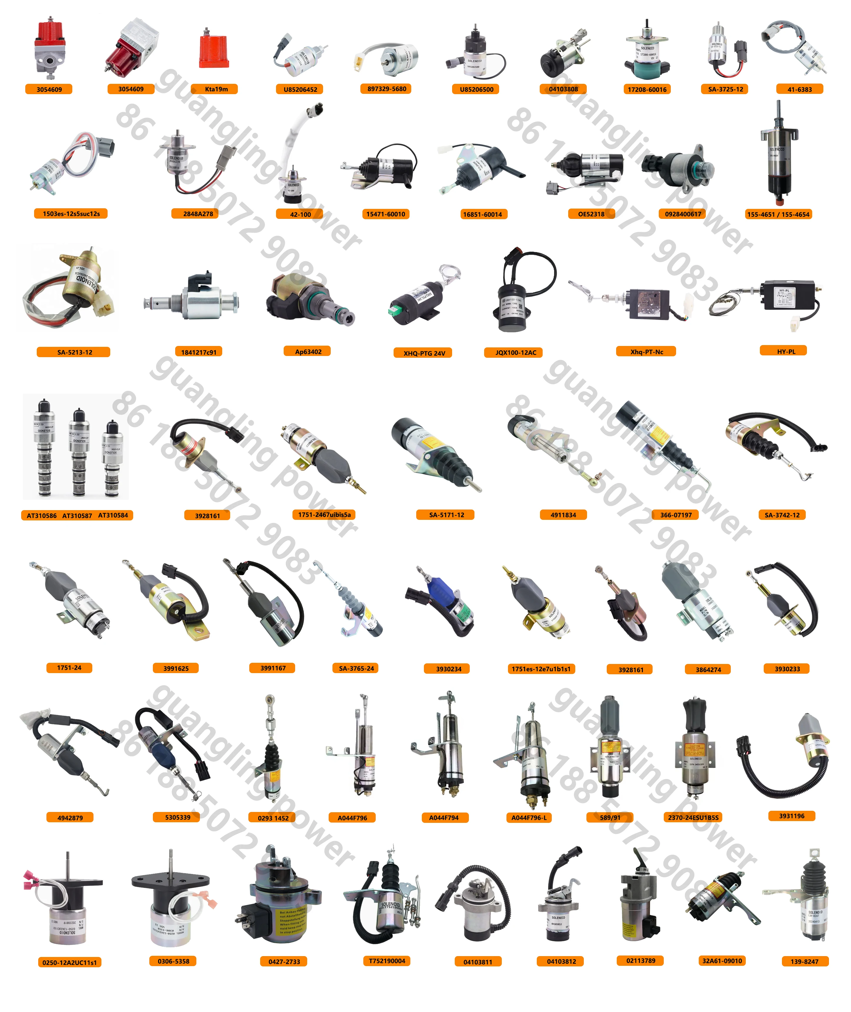 Excavator Car Parts Fuel Shut Off Solenoid 3991624 for 6BT Engine Fuel ...