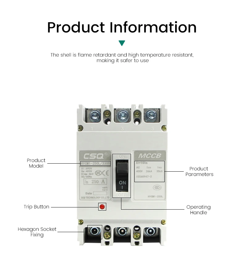 Csq Hycm1 Mccb Types Of Electrical Circuit Breakers Low Voltage 100a ...