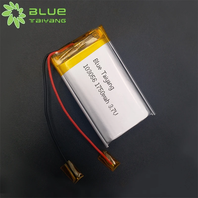 Blue Taiyang Rechargeable Li Ion Batteries 103056 1750mah 3.7v 1700mah Batterie 6.29wh Lipo ...