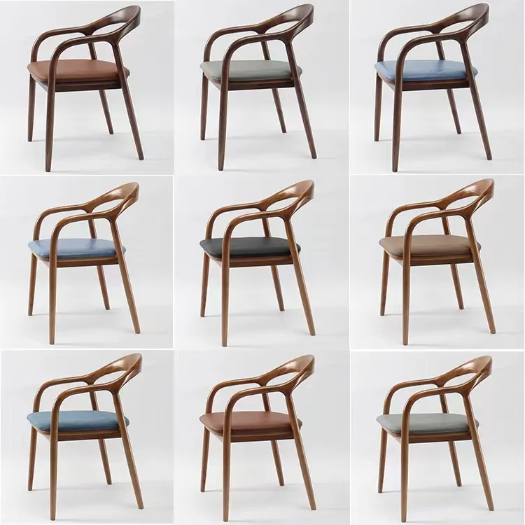 Custom Modern Walnut Color Wooden Chair Wholesale Solid Wood Chairs For ...