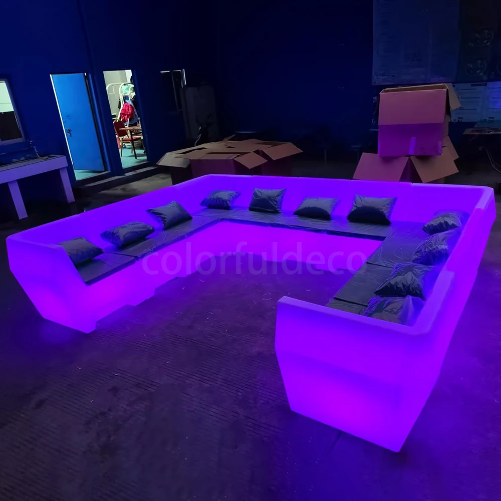 Luxurious Light Up Modular Sectional Sofa Outdoor Waterproof Cushions ...
