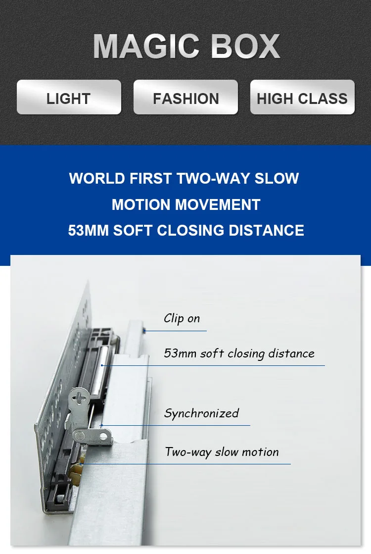 Kitchen Cabinet Tool Box Slides Soft Close Tandem Rail Slim Tandembox ...