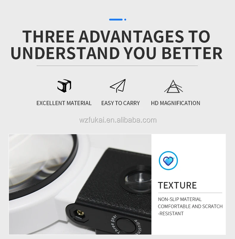 6x 25x Portable Adjustable Folding Dual Lens Led Multi-functional Stand ...