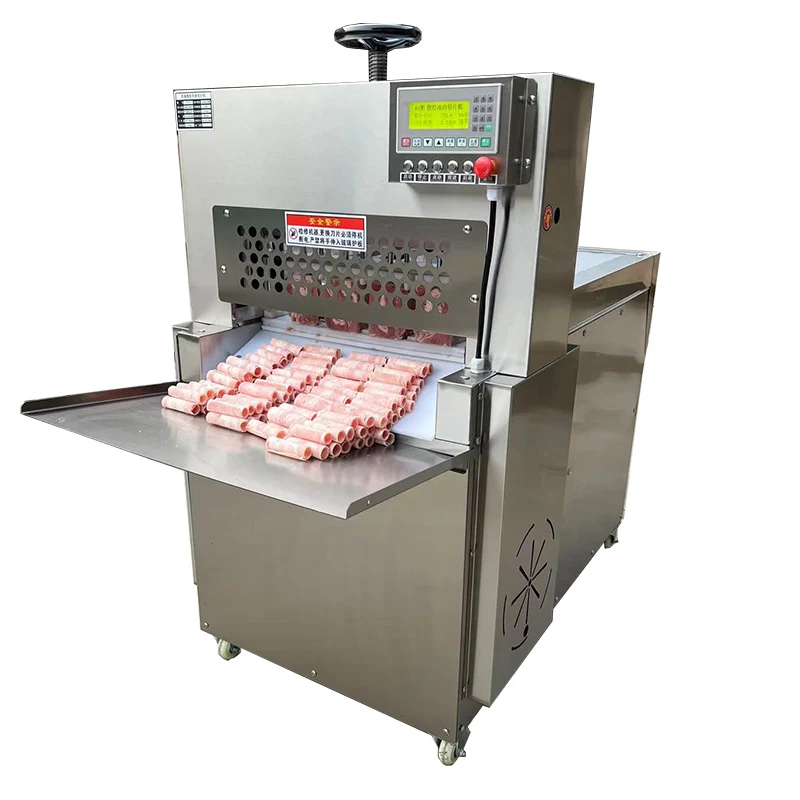 Stainless Steel Automatic Meat Slicer Frozen Mutton Beef Roll Cutting ...