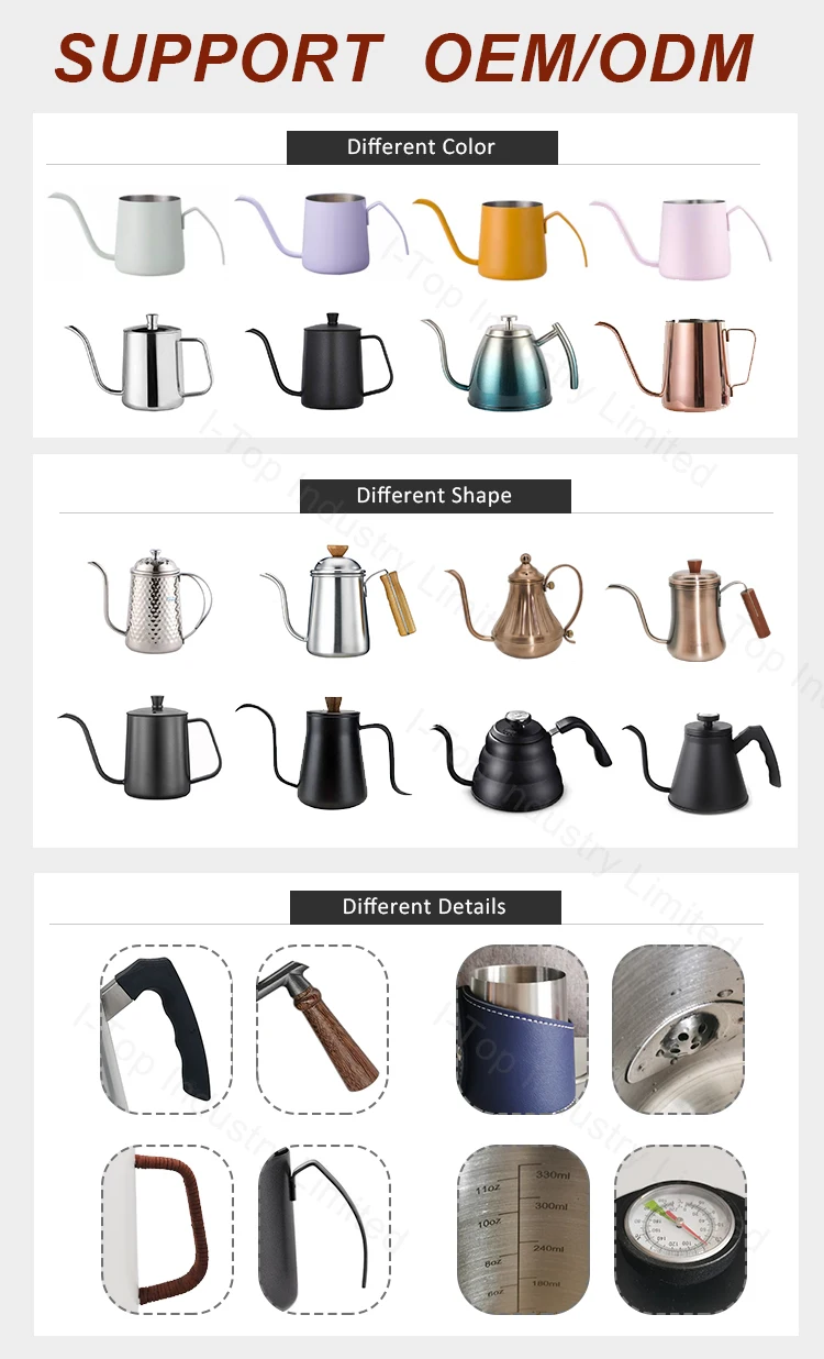 Professional 304 Stainless Steel Pour Over Heat Water Pot Tea Coffee ...