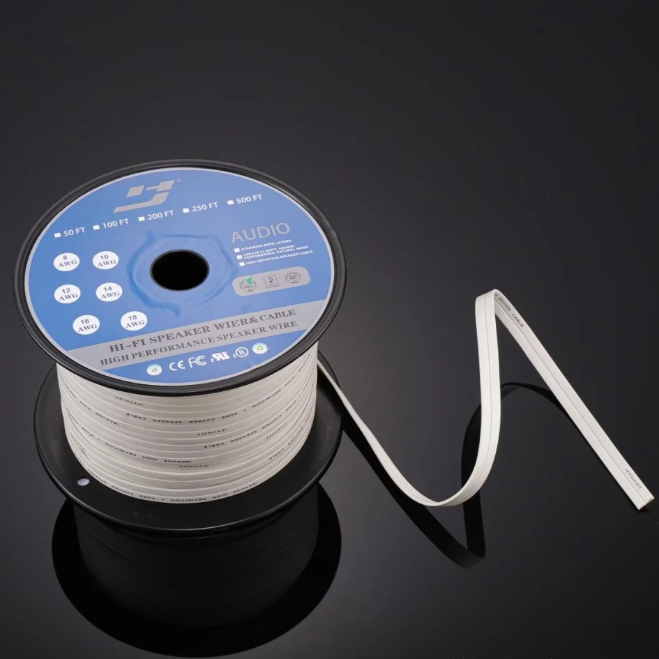 14awg/16awg/ 18awg Flat Speaker Cable Ofc Copper Cable Car Audio Video ...