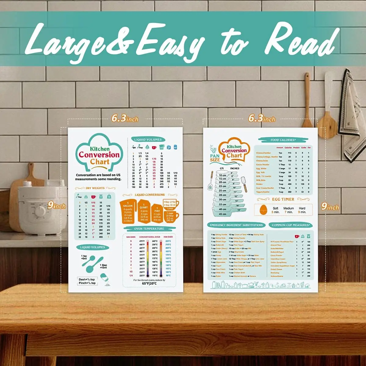 Kitchen Conversion Chart Magnet Imperial & Metric Standard Conversion ...