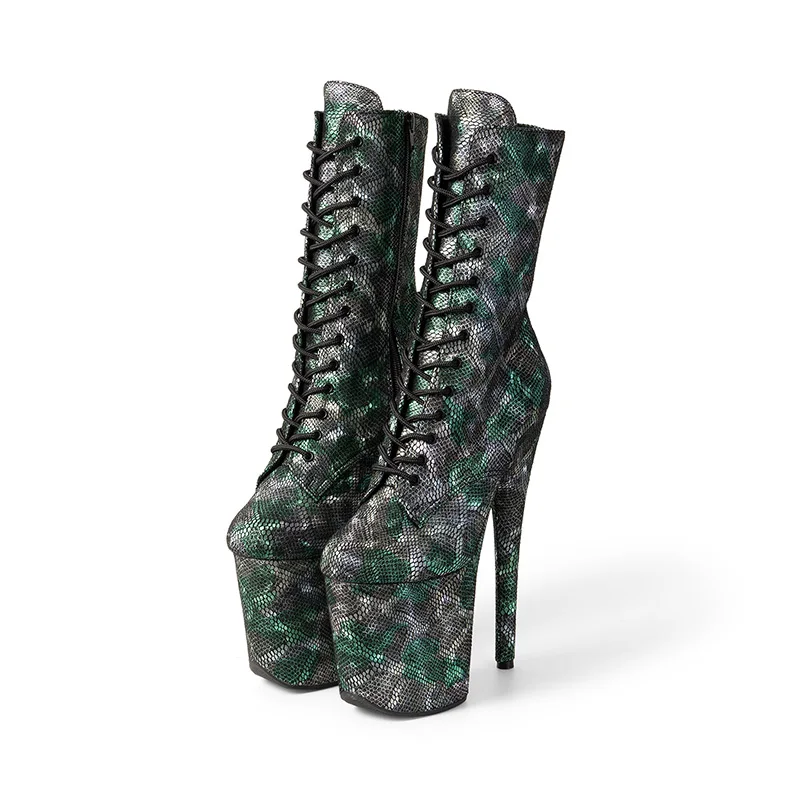 8-inch Plus-size Pole Dancing Platform Mid Calf Clubwear Drag Queen ...