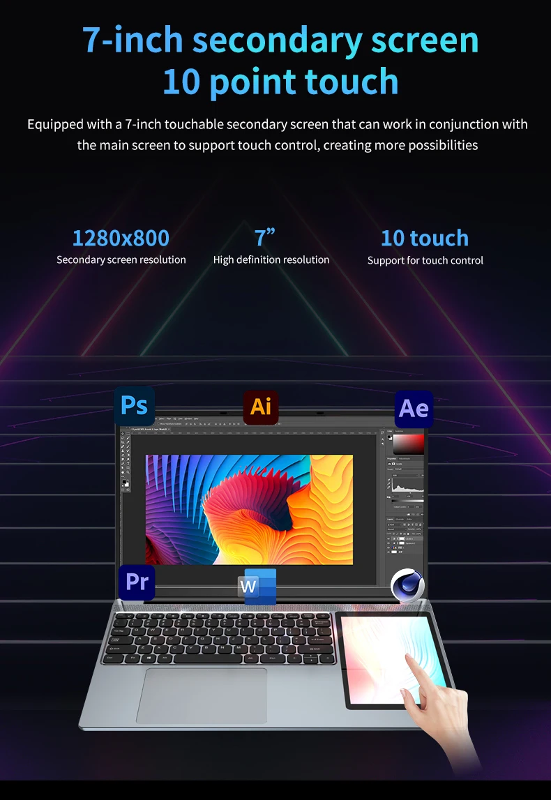 Double Touch Screen Notebook - 15.6 Inch Portable PC