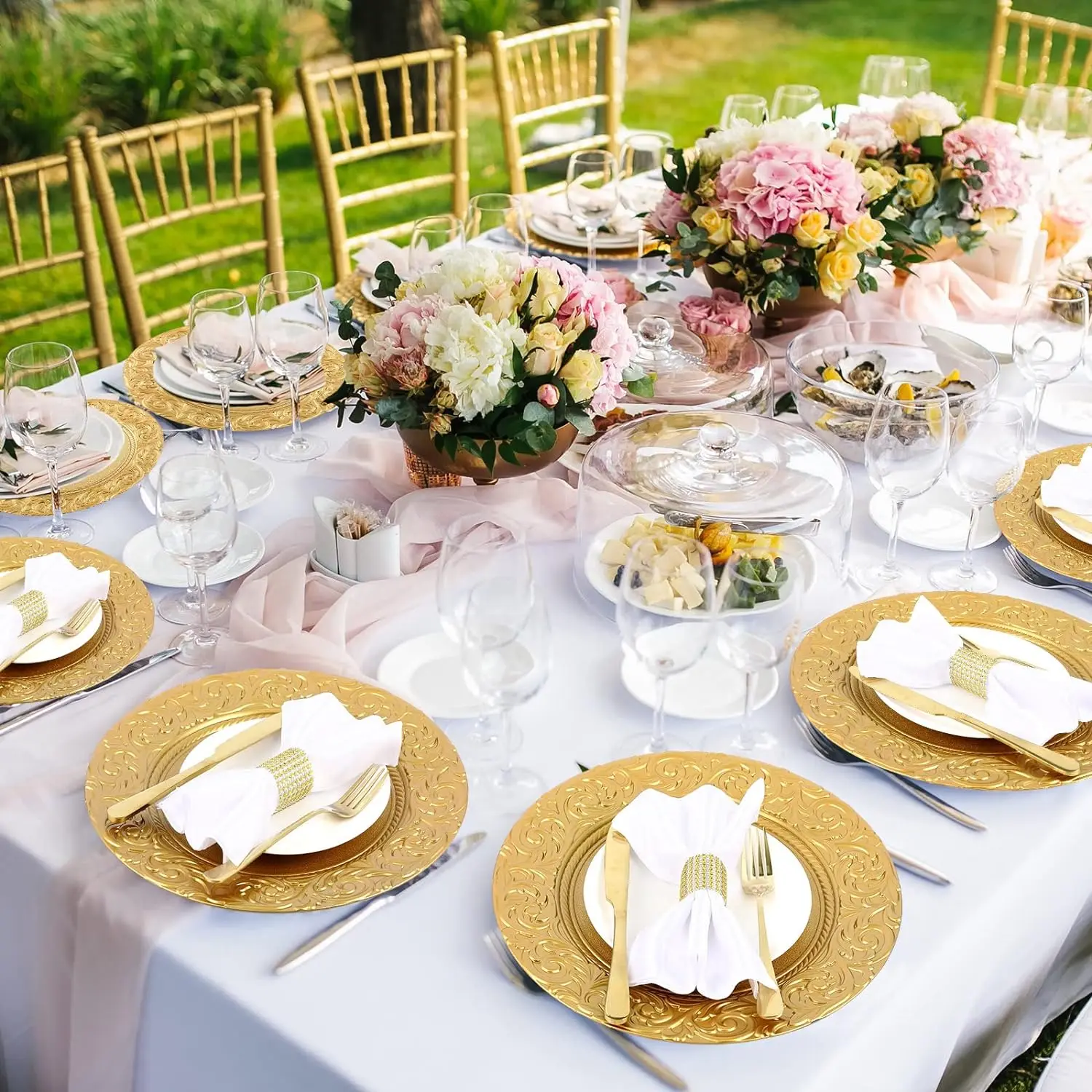 Antique Charger Plates Bulk 13'' Plastic Embossed Dinner Plate Chargers ...