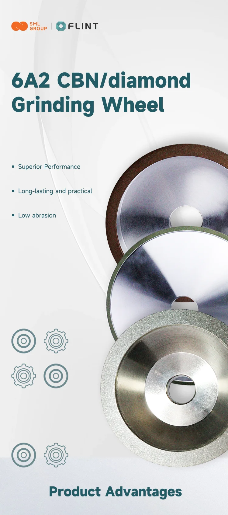 Sml Group 6a2 Diamond Grinding Wheel Cbn Vitrified Ceramic Bond Golden ...