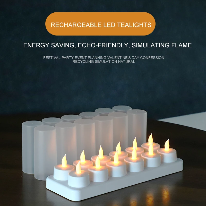 Shanhuang Rechargeable LED Tea Lights - Perfect for Events