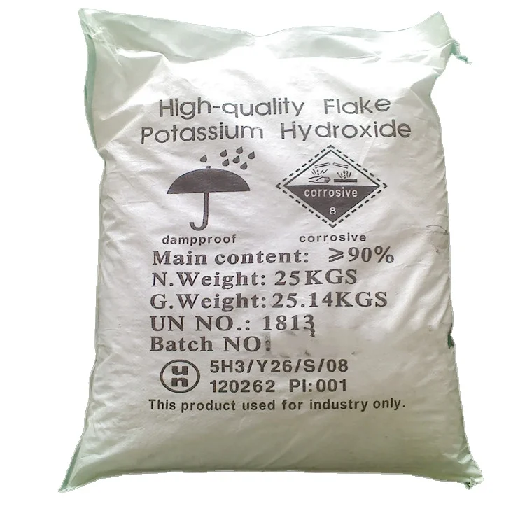 Flake Pearl 90% KOH Price Caustic Potash Potassium Hydroxide for Sale ...