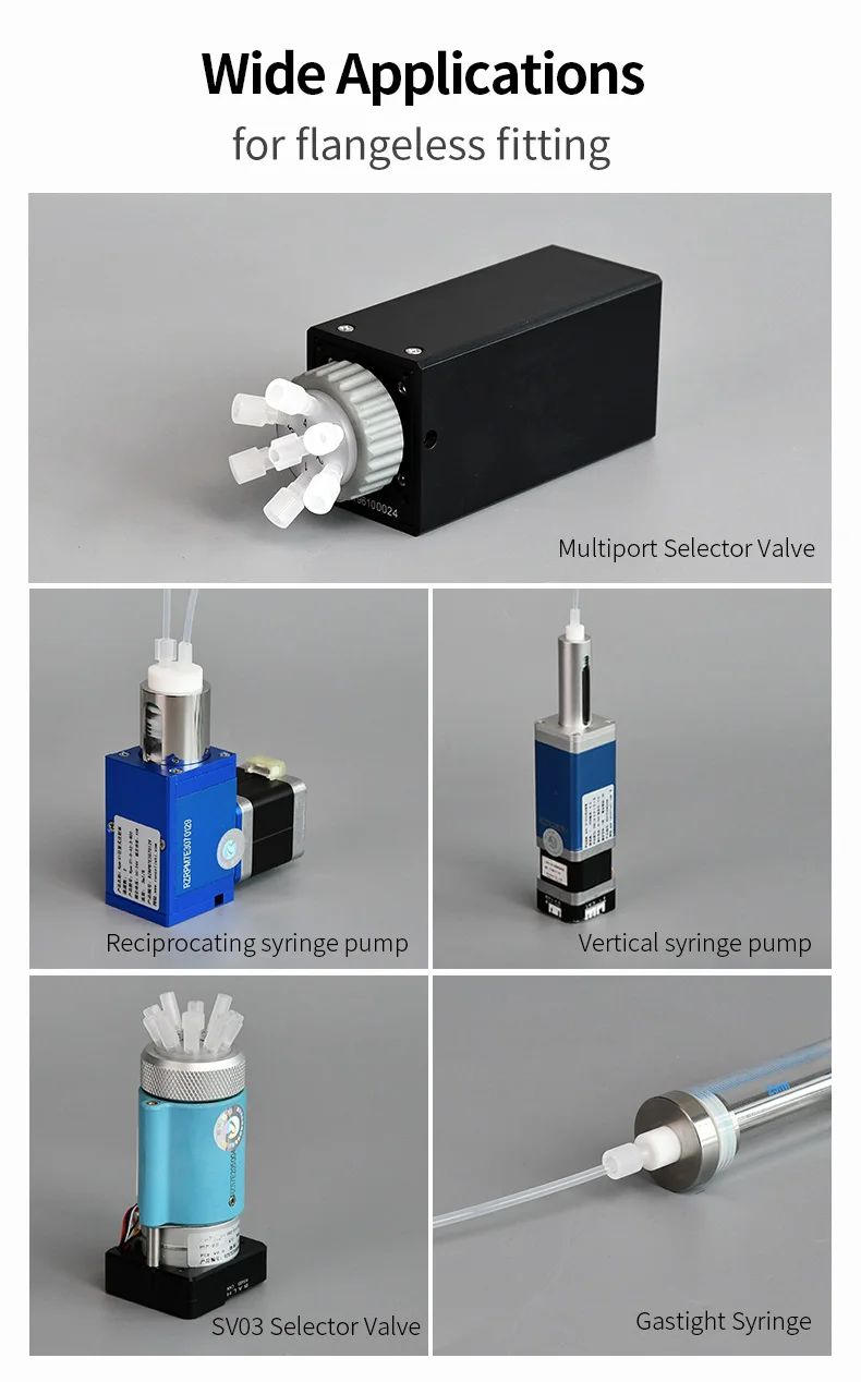 Medical Grade Tube Connector Thread PP PFA PTFE Ferrule