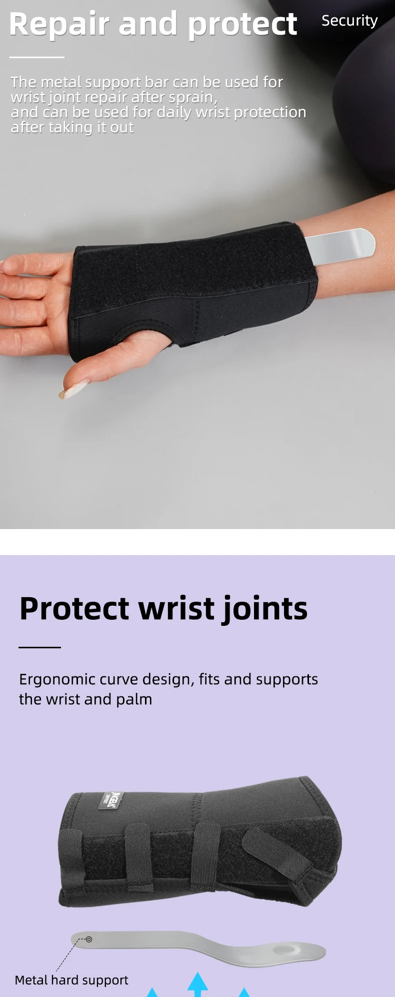 Jingba Support 6108 Metal Wrist Splint Hand Wrist Support And ...