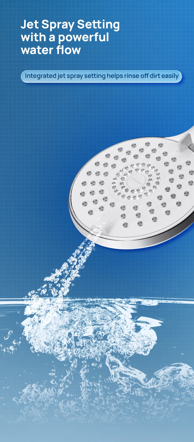 JOMOO Silicone Rainfall Shower Set - Adjustable & Durable