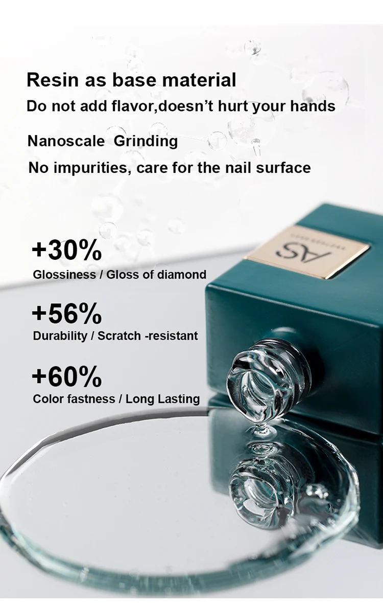 As Super Shiny Non-toxic Uv Gel Nail Primer & Top Coat Gel - Oem