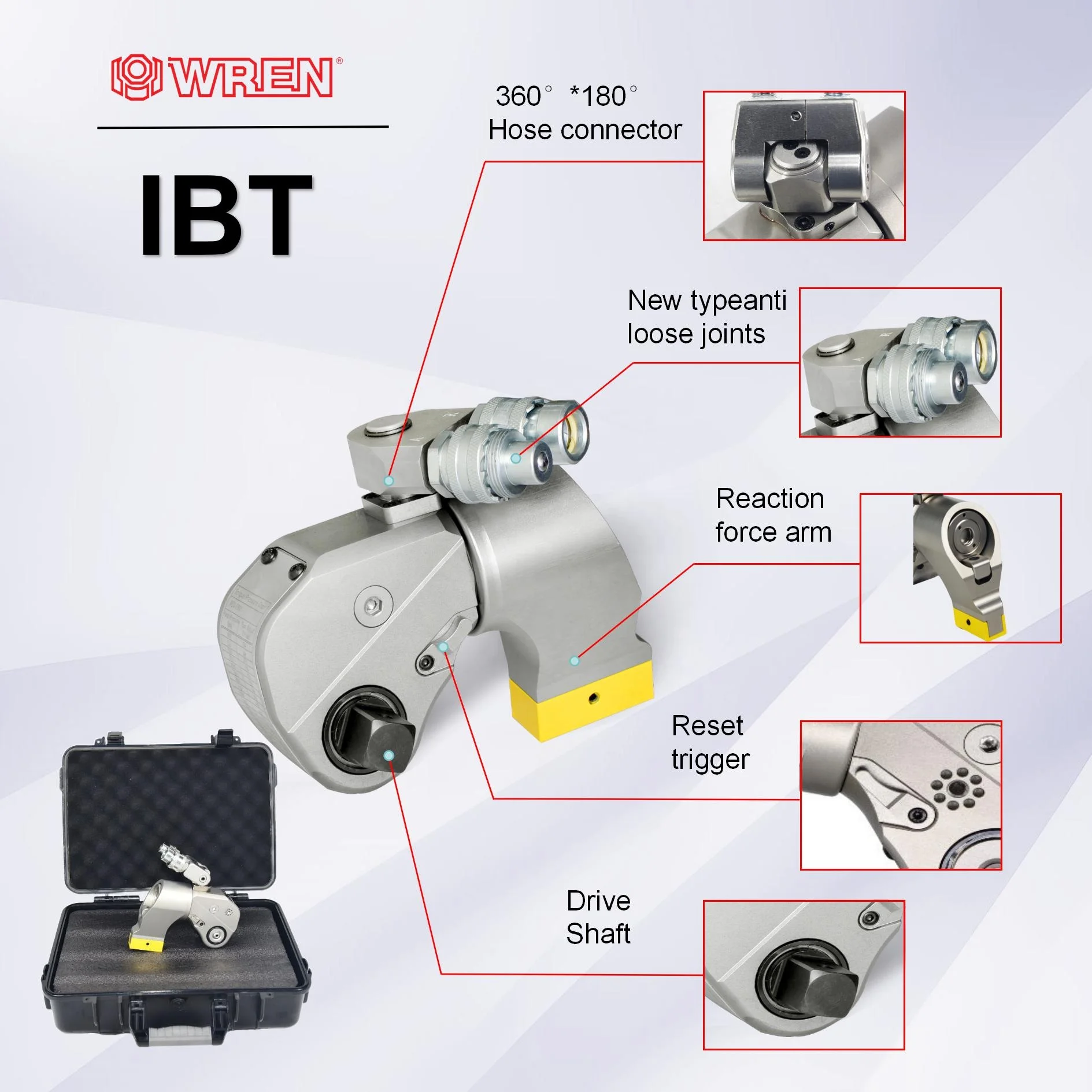 WREN Hydraulic Torque Wrench 3/4 2 1/2 Inch Sale with Pump 700 bar ...