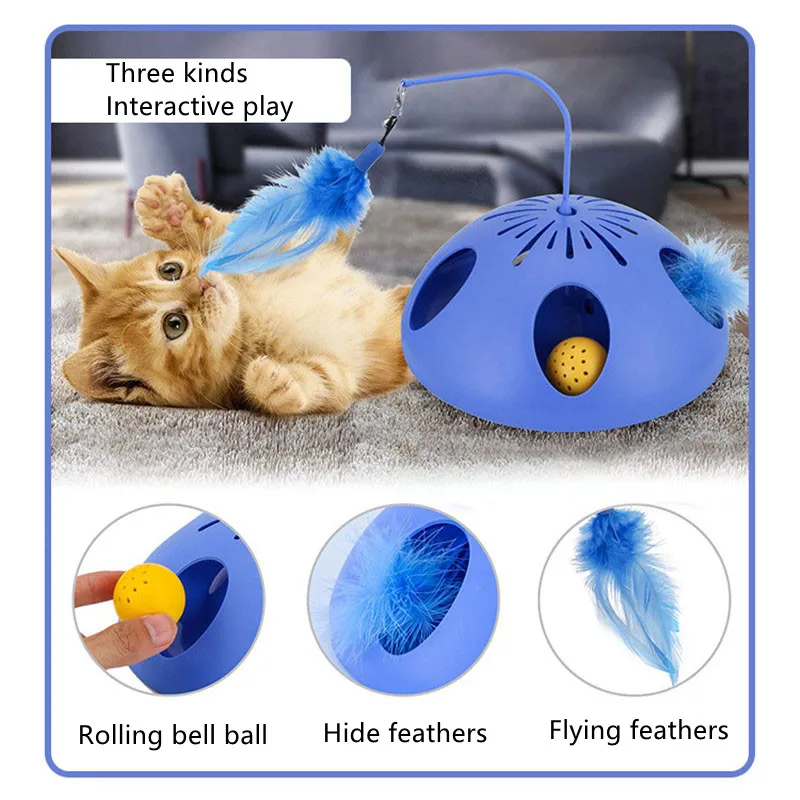 Interactive 2 Speed Mode Electronic Smart Automatic Motion Cat Toy Fun ...