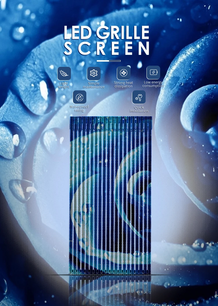 Outdoor Glass Transparent Film Led Display Mesh Panels Strip Grid Led ...