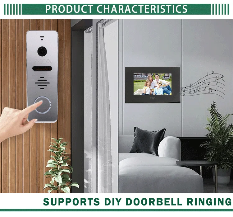 4 Wire Wifi 1080p Intercom Doorbell System With Smart Tuya App Video ...