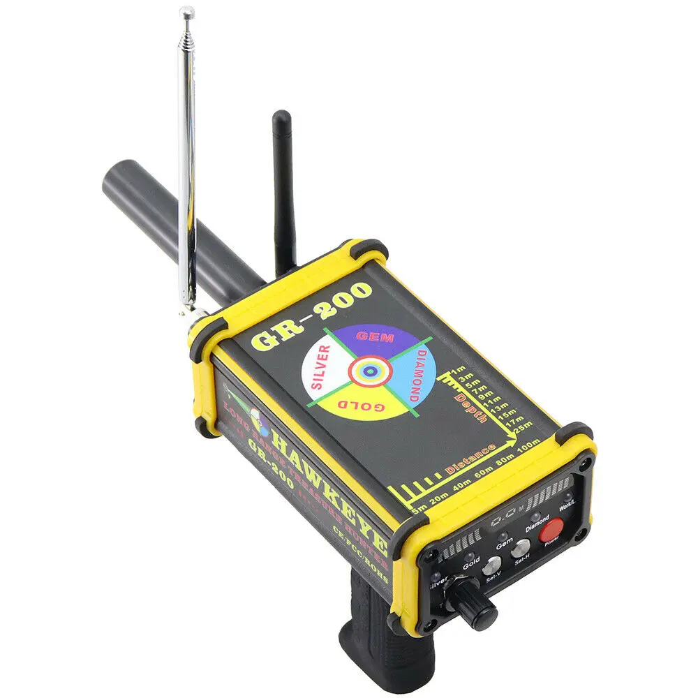 Newest Upgraded Metal Detector Long Range Gr200 Gold Silver Gem Diamond ...