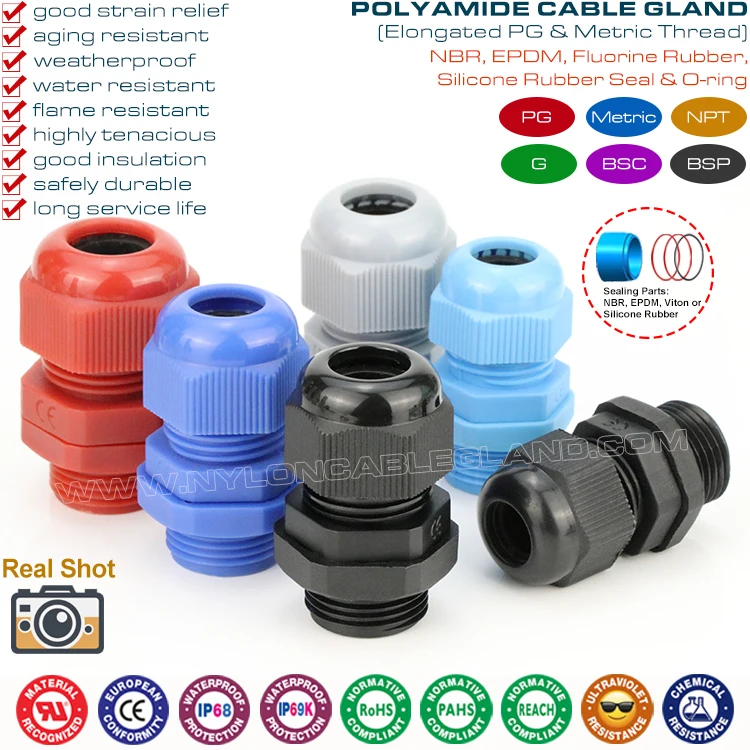 Eco-friendly Plastic Cable Entries,Adjustable Ip68 Nylon Sealed Cable ...