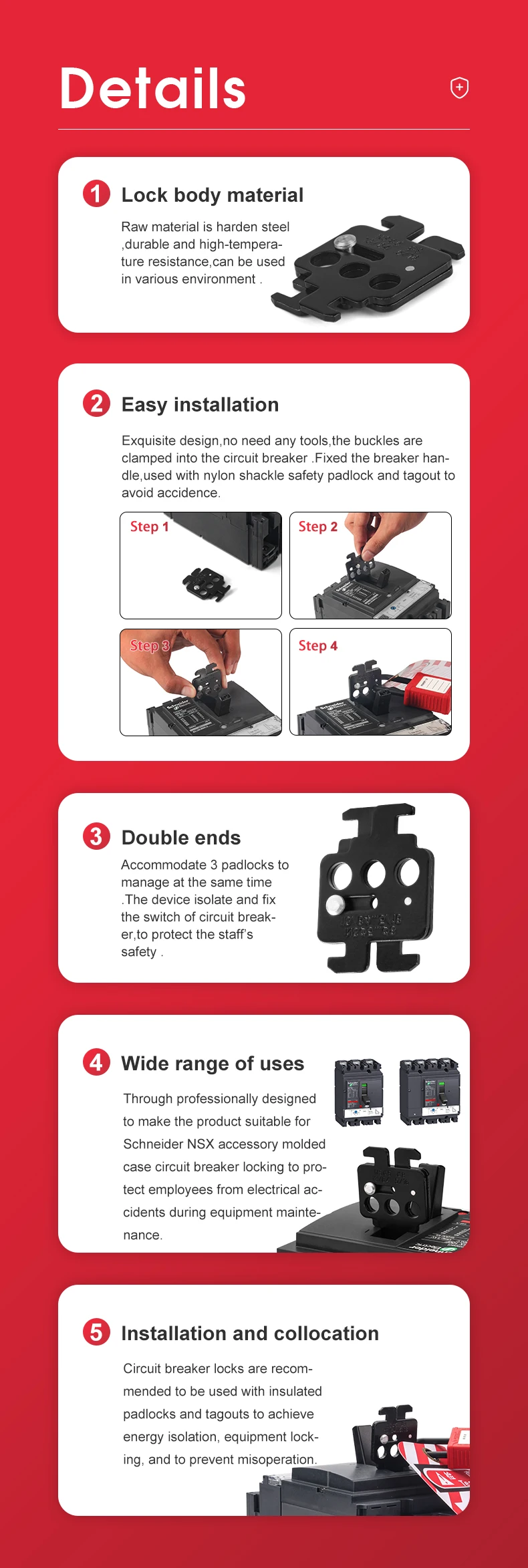 Schneider Steel Double Head Lock Hasp - Safety & Security