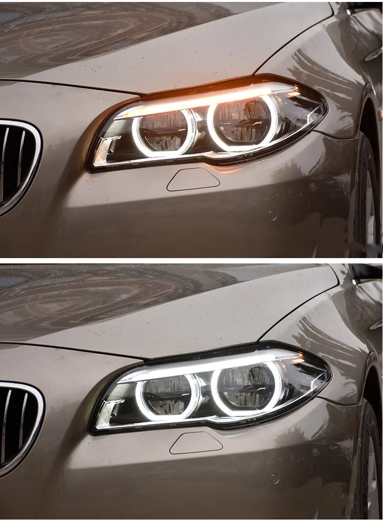 Angel Eyes F10 Headlights for BMW 5 Series - LED Upgrade