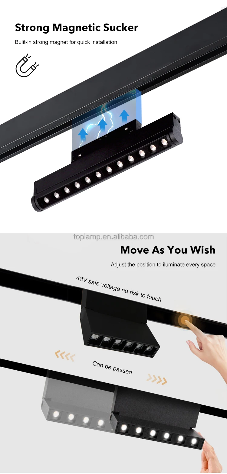 Modern Recessed Magnetic Track Lights Design Led Lamp Rail Ceiling ...