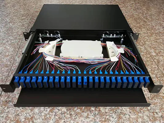 Rack Mounted Sliding Type 1u 24 Port Fiber Patch Panel Lc Upc Quad ...