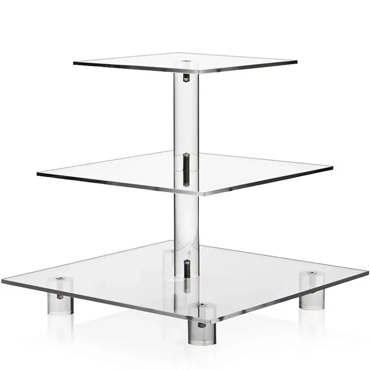Clear Acrylic Dining Table Stand And Buffet Storage Rack With Tiered ...