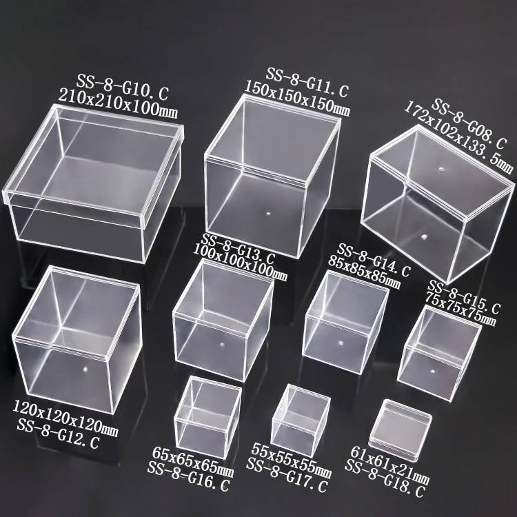 SUNSHING Plastic Square Cube Display Boxes - Recycled Materials for Storage