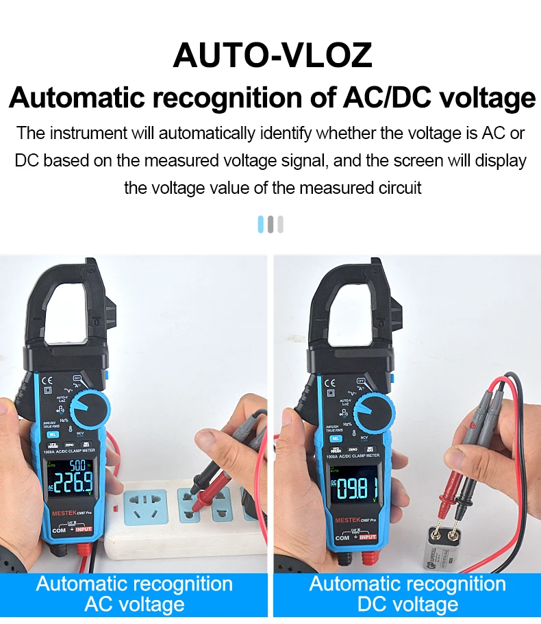 CM87PRO Digital Clamp Meter 1000A - True RMS AC/DC Current Tester with ...