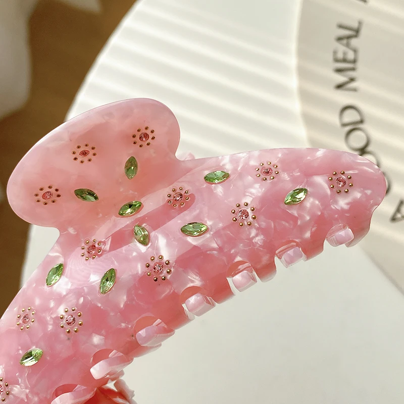 Custom Large Size 10.8cm Cellulose Acetate Rhinestone Hair Claw Clip ...