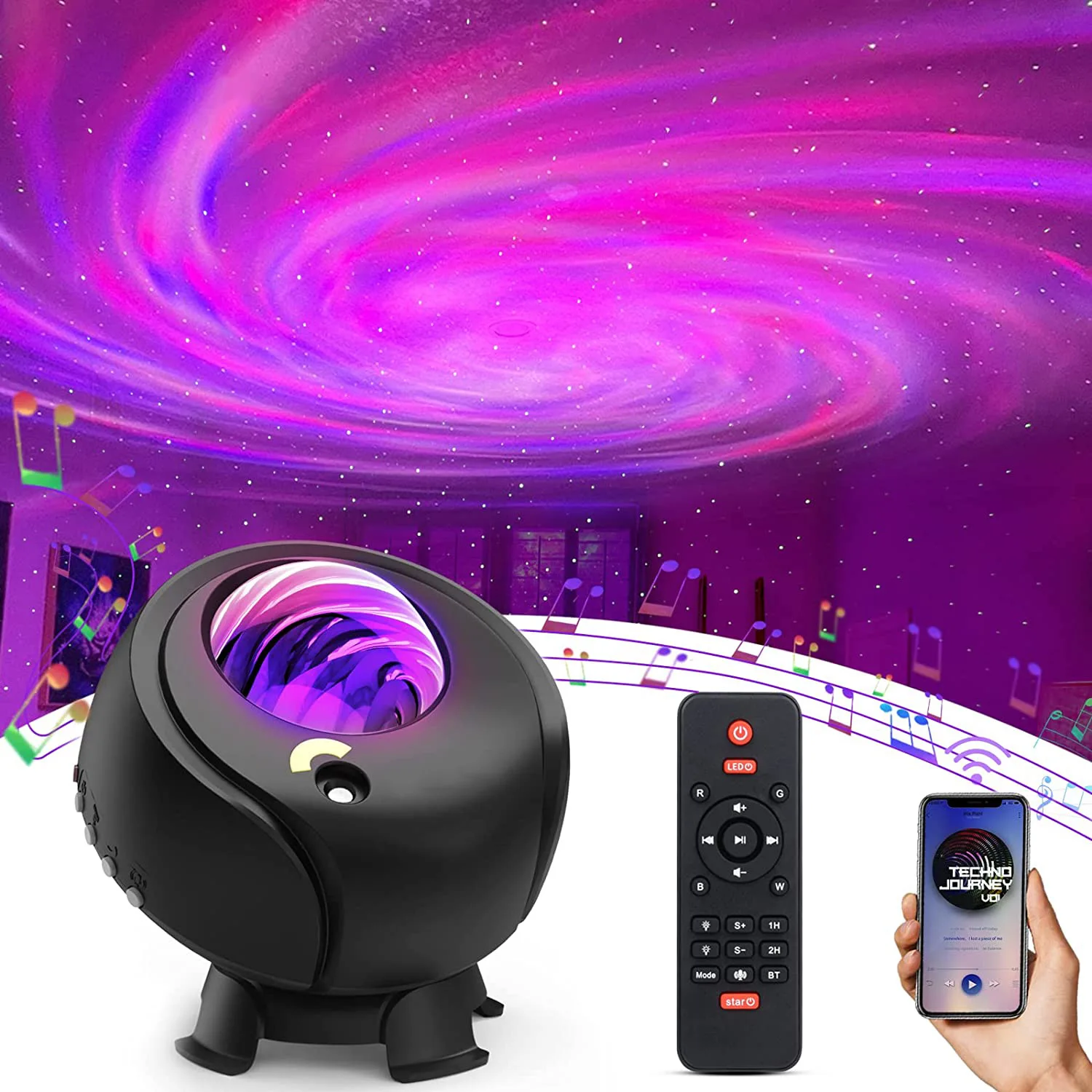 Galaxy Music Star Projector Lamp - Romantic Nebula Atmosphere
