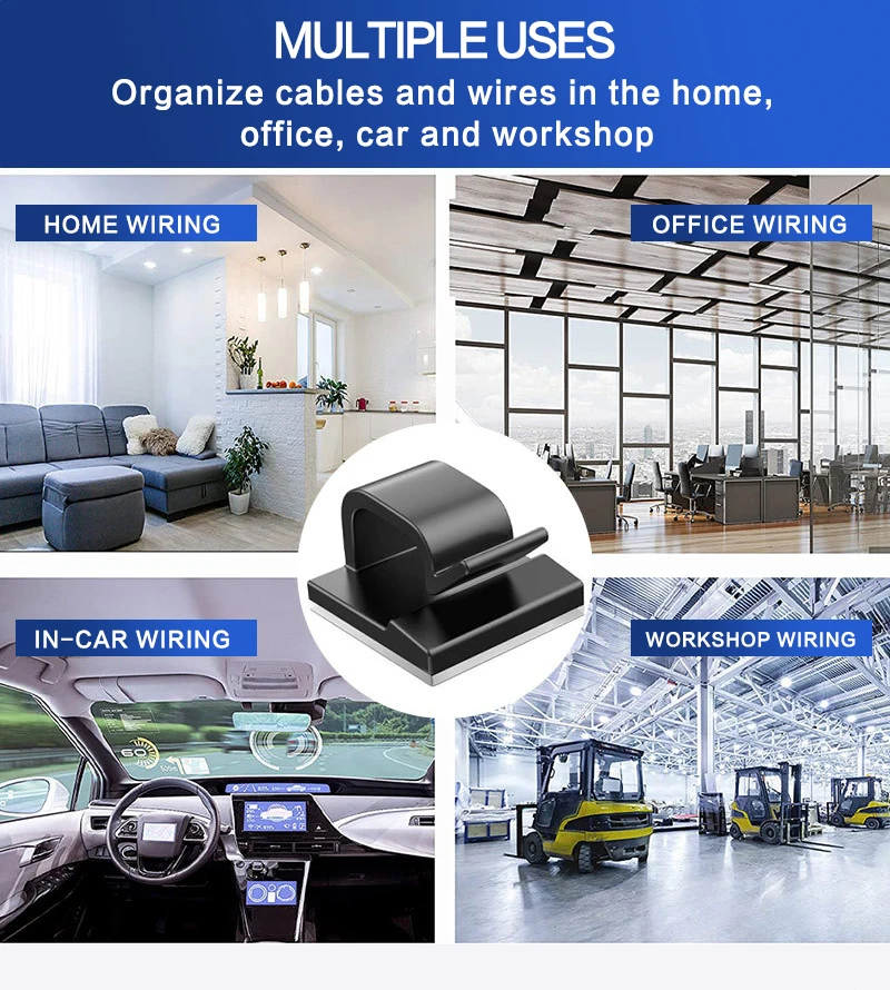 Mini Outdoor Cable Clips - Self-Adhesive & Transparent