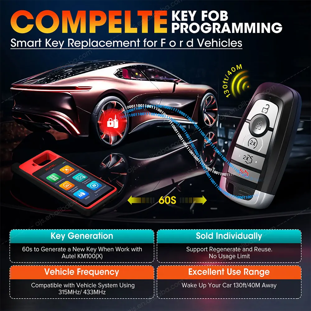 Alibaba.com: Autel IKEY Universal Smart Key Fob for KM100 IM508 IM608 ...