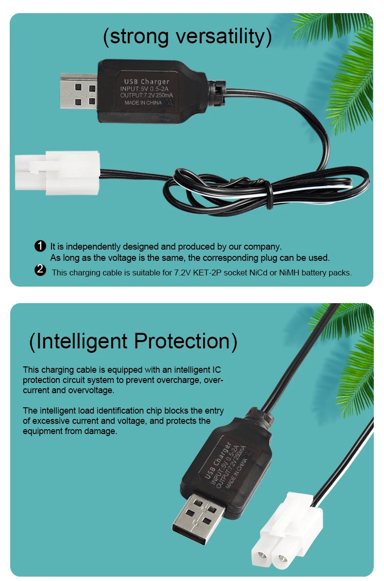 7.2v Usb Charger Ket 2p Plug Aa Aaa Nicd Nimh Battery For Electrical ...