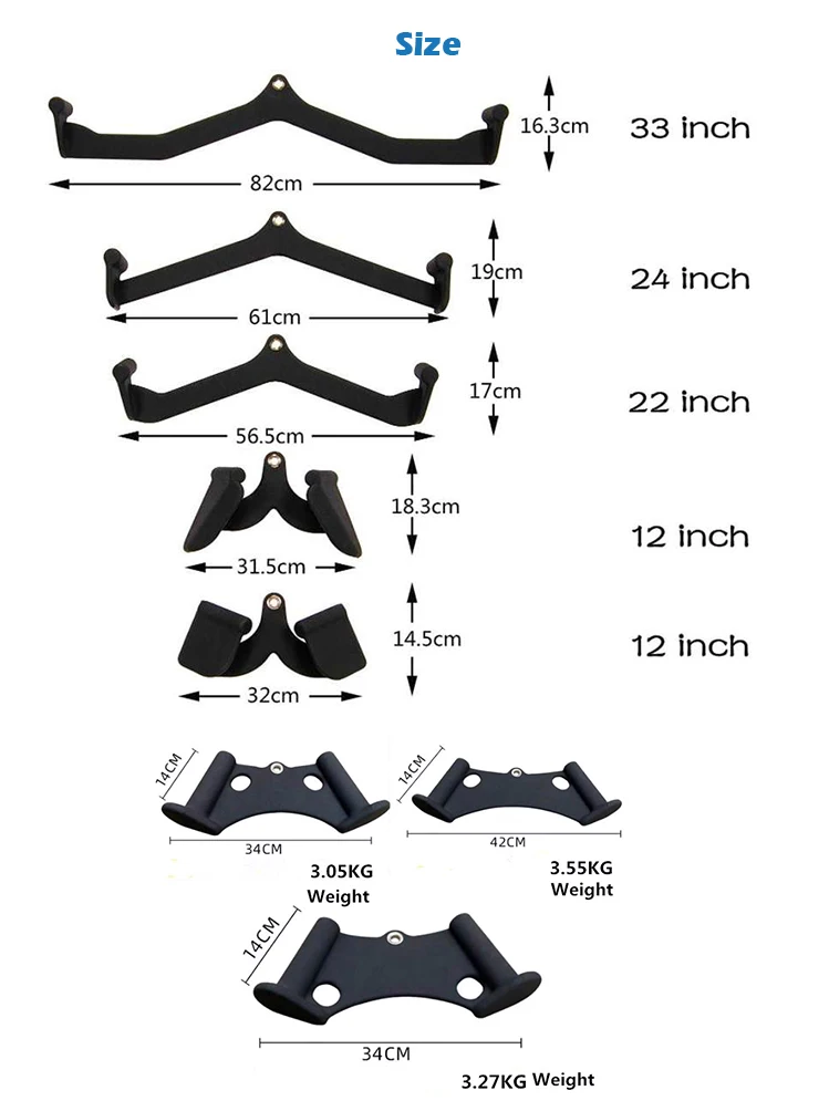 VIGFIT 8 Pack LAT Pull down Bars - Strength Training Handles