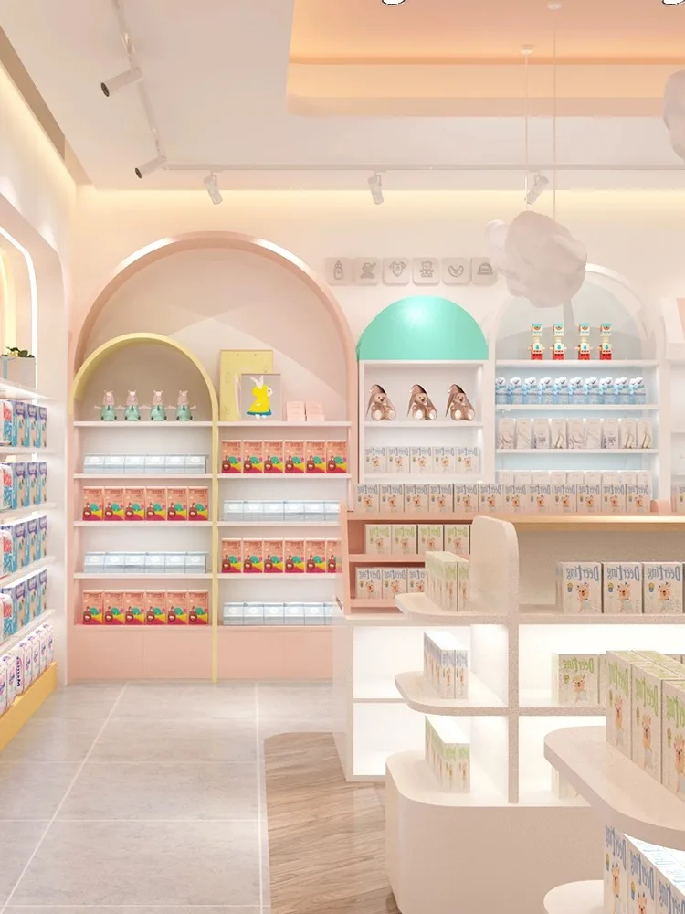 Mother and Baby Shop Interior Design: Kids Clothing Store with Lighting ...