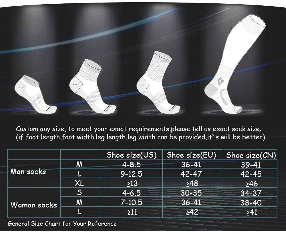 High Elastic Compression Socks Anti Slip Sport Socks Custom Colorful ...